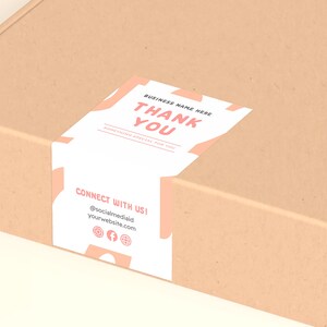 Pink Shipping Box Label Template Canva | BOHO Order Packaging Seal ...