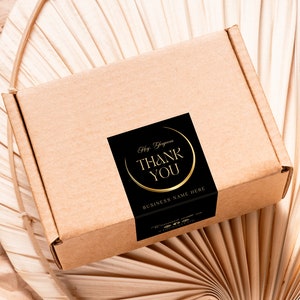 Luxury Shipping Box Label Template Canva | Order Packaging Seal Sticker ...