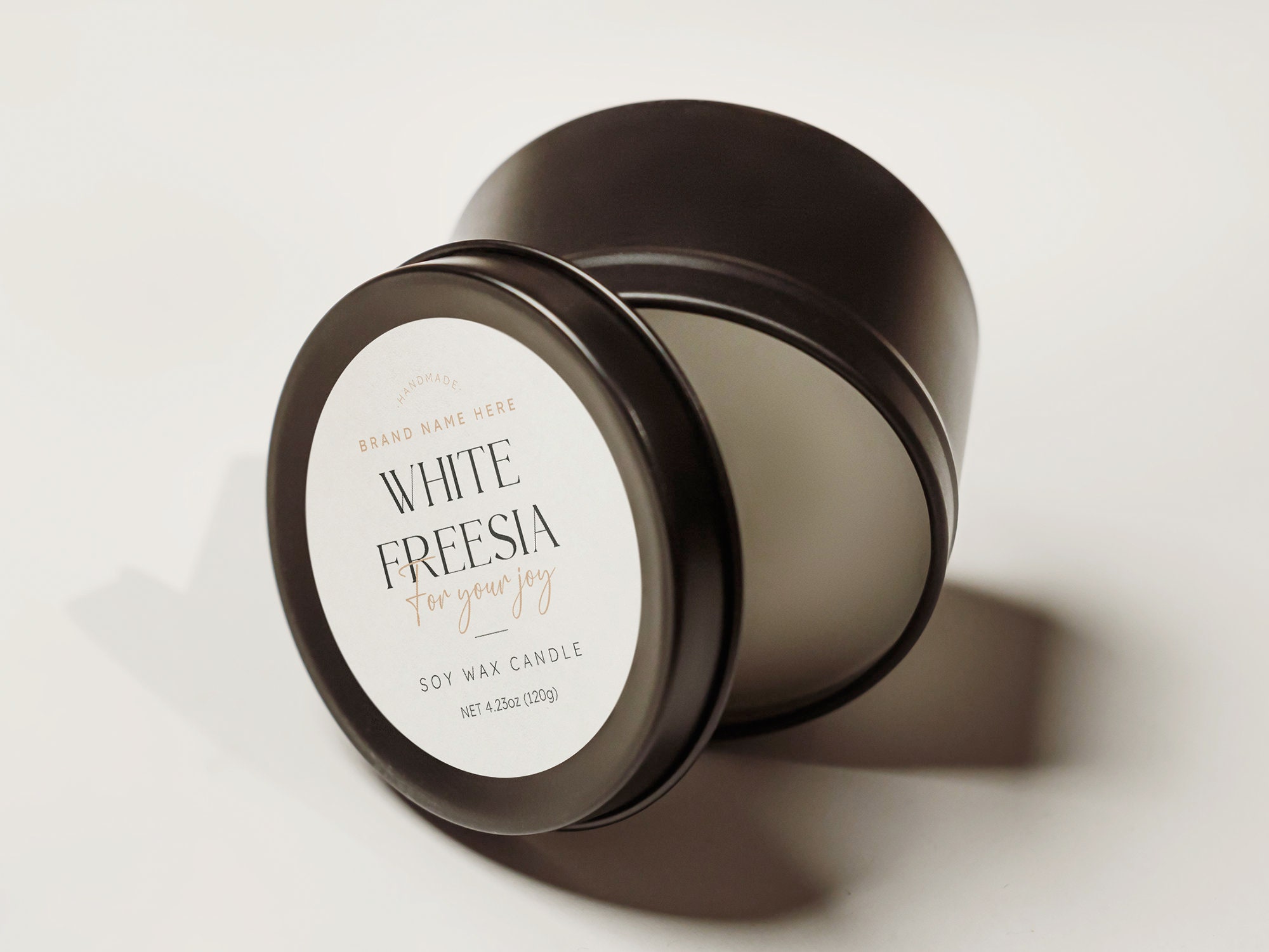 Round Candle Label Template Canva | Editable Canva Round Sticker ...