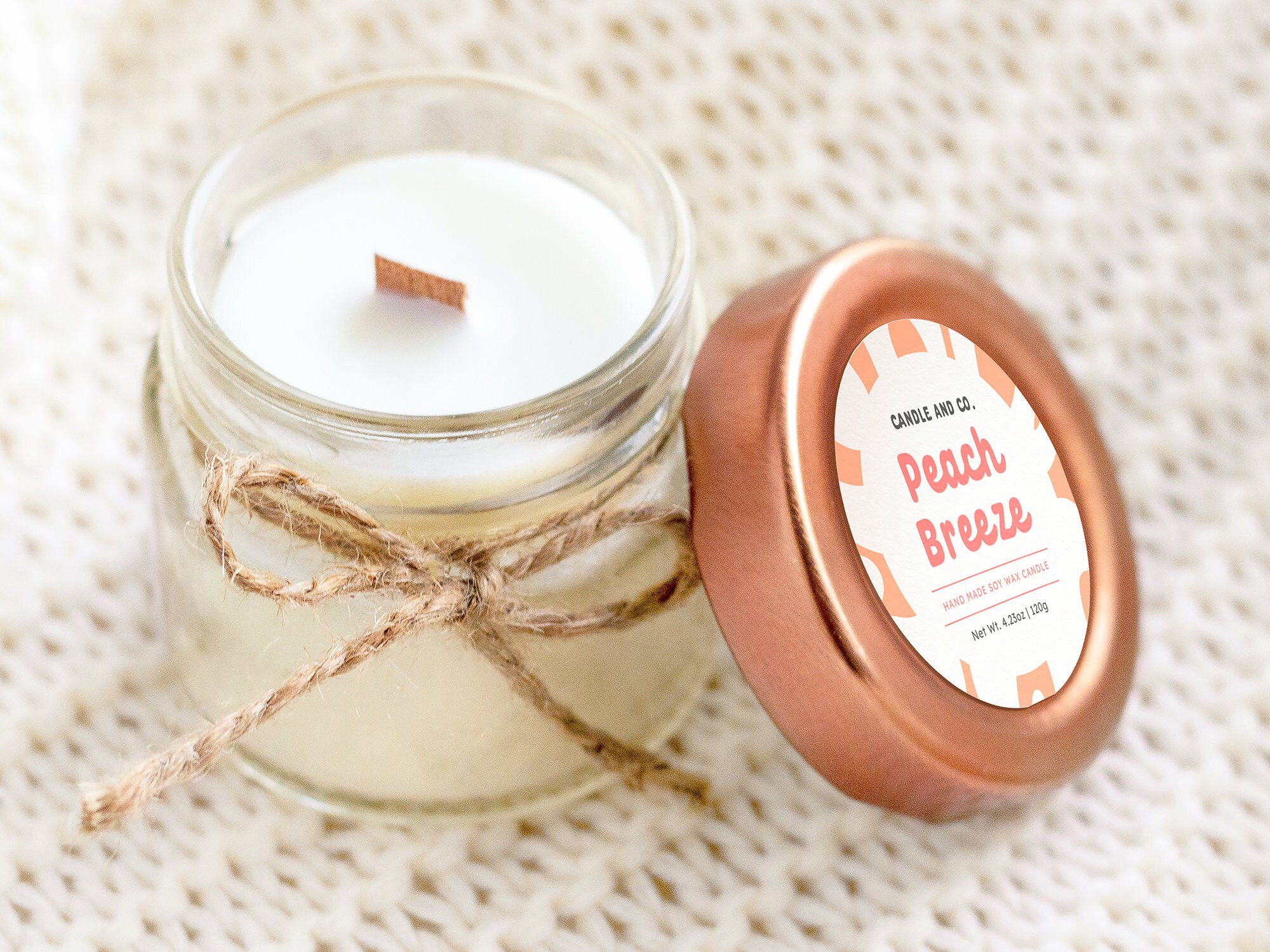 Cute Candle Round Label Template Canva | Printable Round Lid Sticker ...