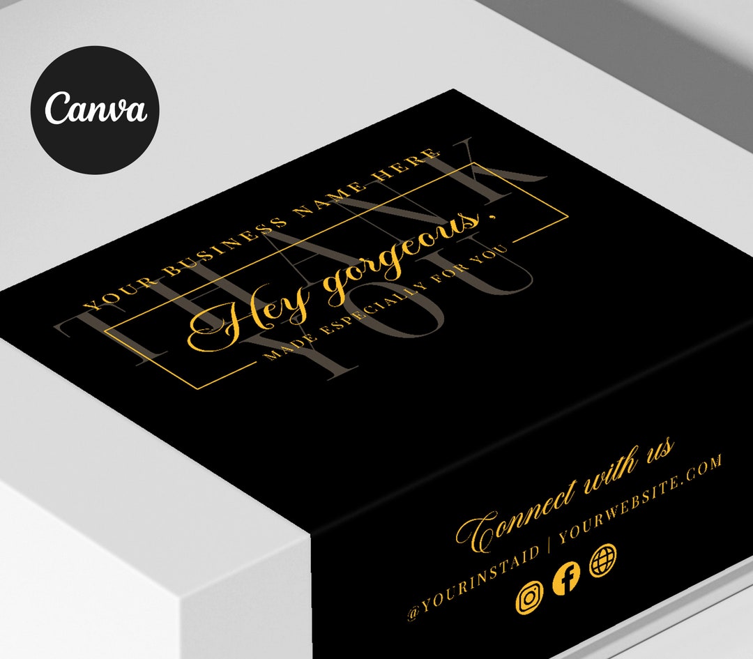 Box Shipping Label Template Canva | Order Packaging Sticker | Box Seal ...