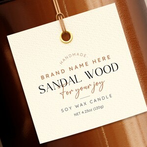 Candle Hang Tag Template Canva | Printable, Editable | Product Tags ...