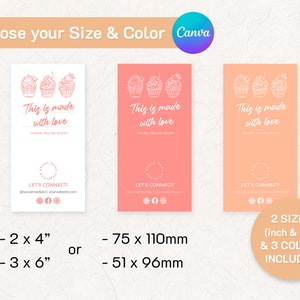 Cupcake Box Sticker Template Canva | Bakery Order Packaging Box Label ...