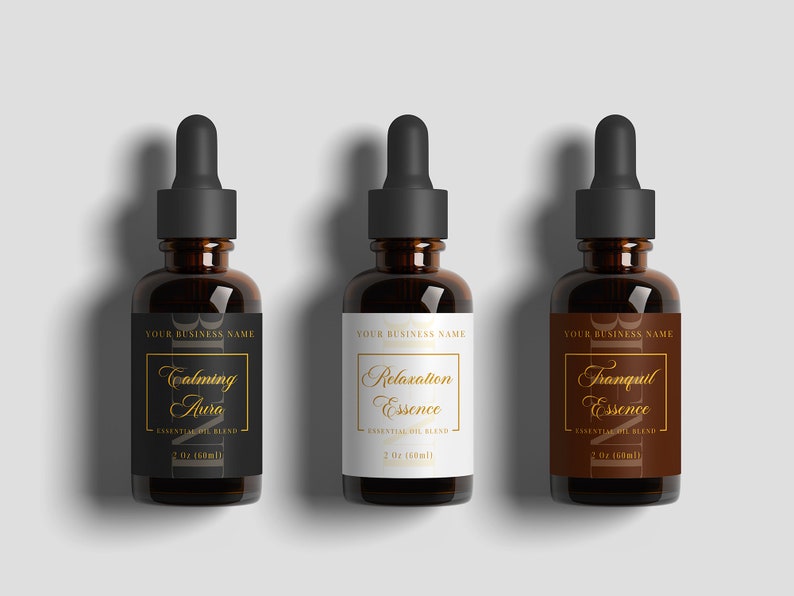 Luxury Oil Bottle Label Template Canva | Dropper Bottle Label Design ...