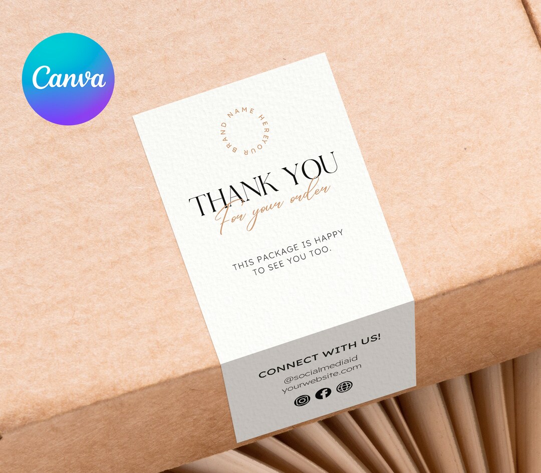 Box Label Template Canva | Order Packaging Seal Sticker | Editable ...