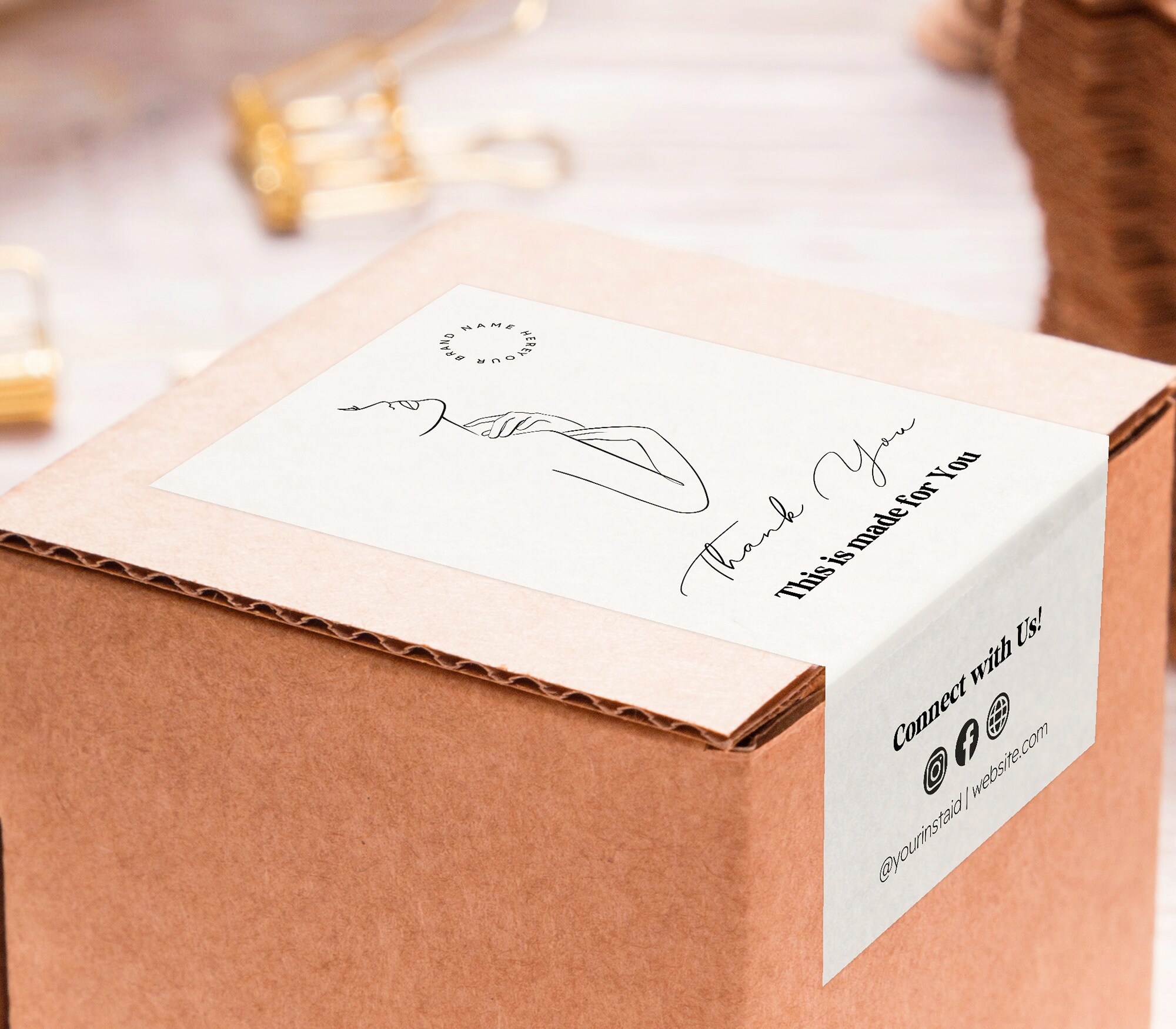 Editable Box Label Template Canva Shipping Package Seal Sticker ...