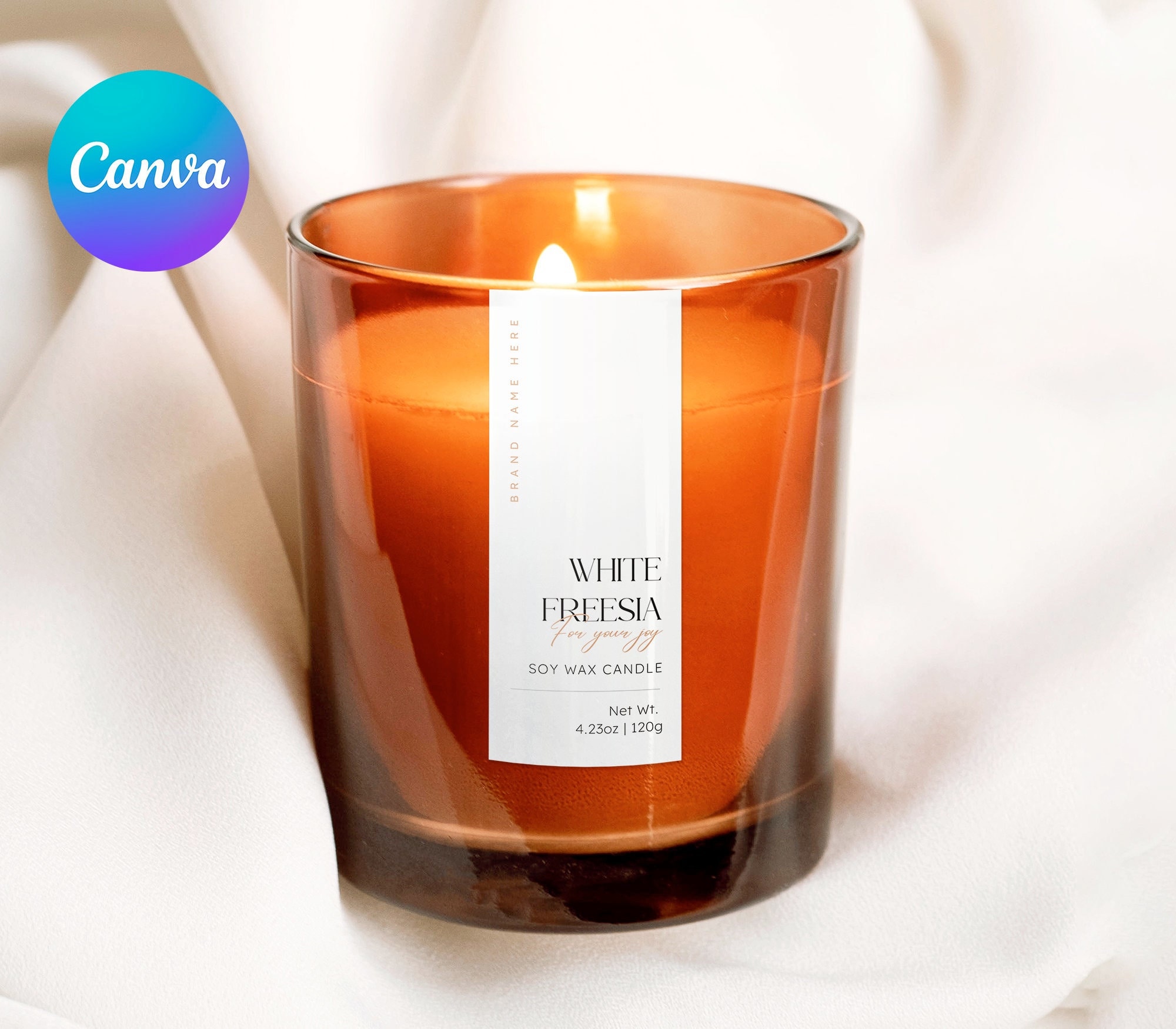 Vertical Candle Labels Template Canva | Editable Thin Label | Slim ...