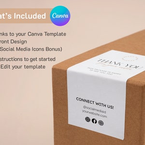 Box Label Template Canva | Order Packaging Seal Sticker | Editable ...