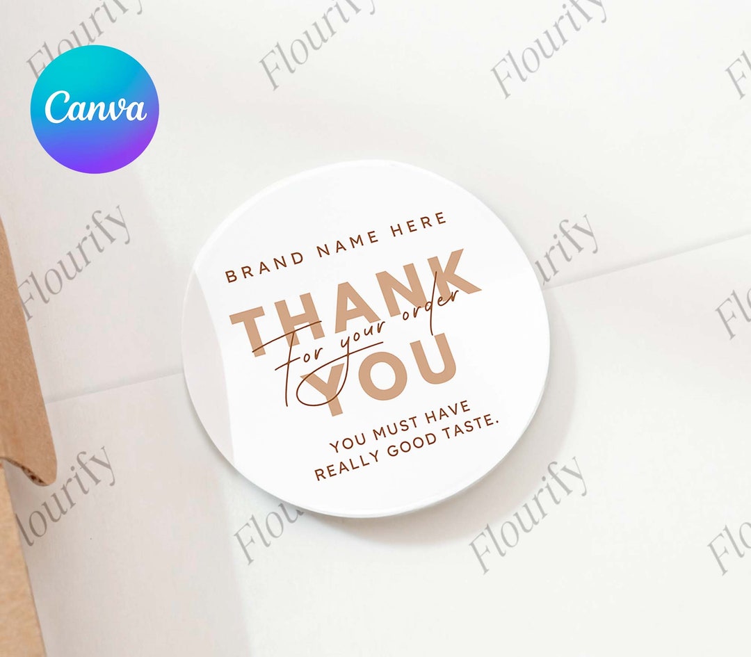 Business Thank You Sticker Template Canva | Thank You Sticker for ...
