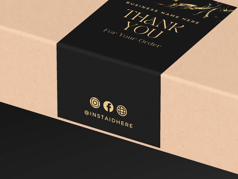 Editable Box Label Template Canva | Order Packaging Label Design ...