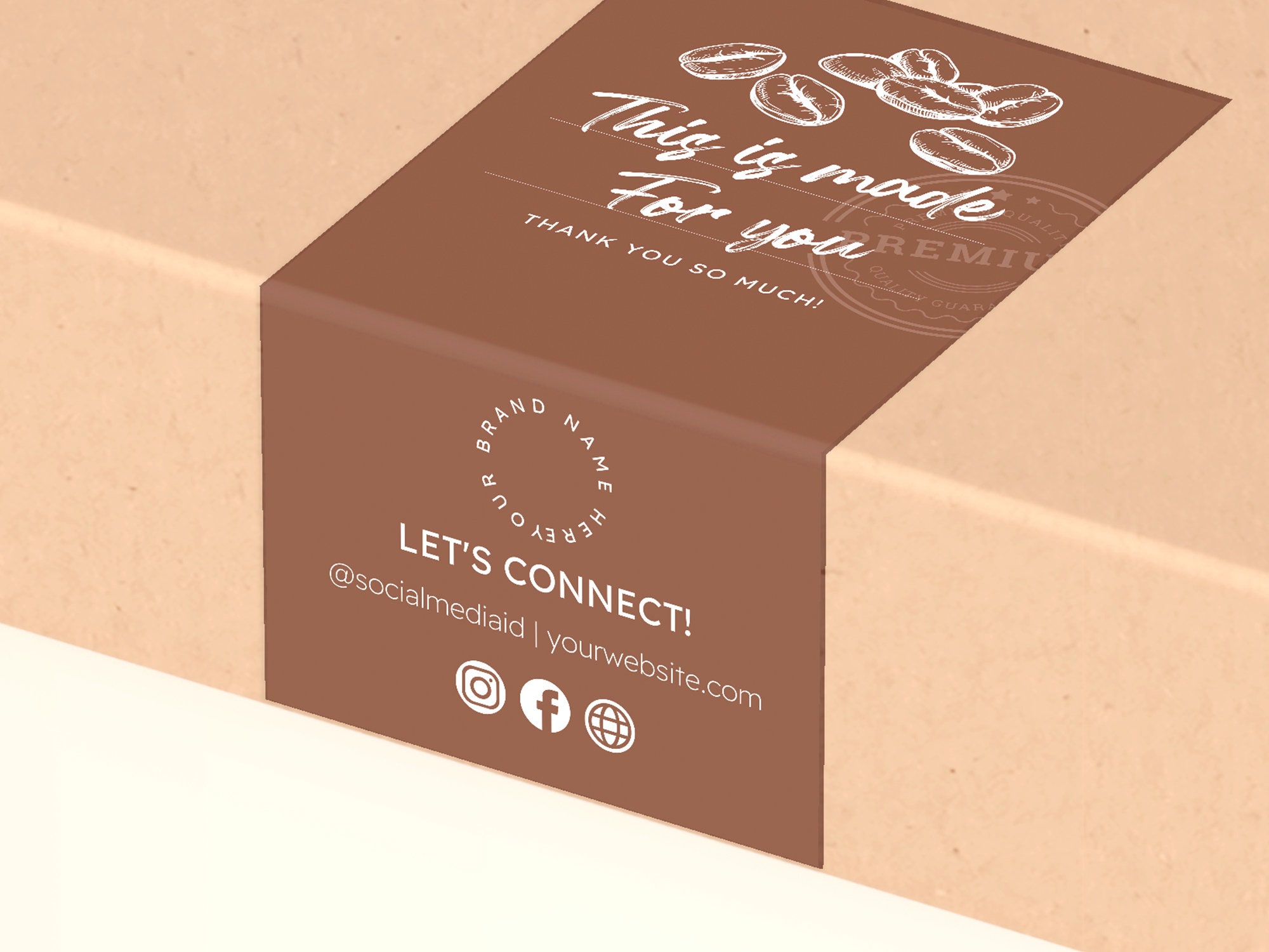Coffee Box Label Template Canva | Order Packaging Seal Sticker ...