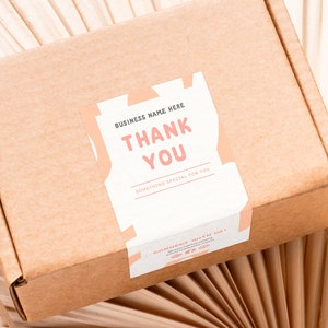 Pink Shipping Box Label Template Canva | BOHO Order Packaging Seal ...