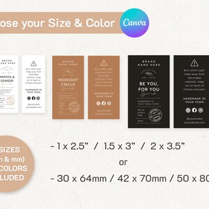 Thin Candle Labels Template Canva | Editable Vertical Product Sticker ...