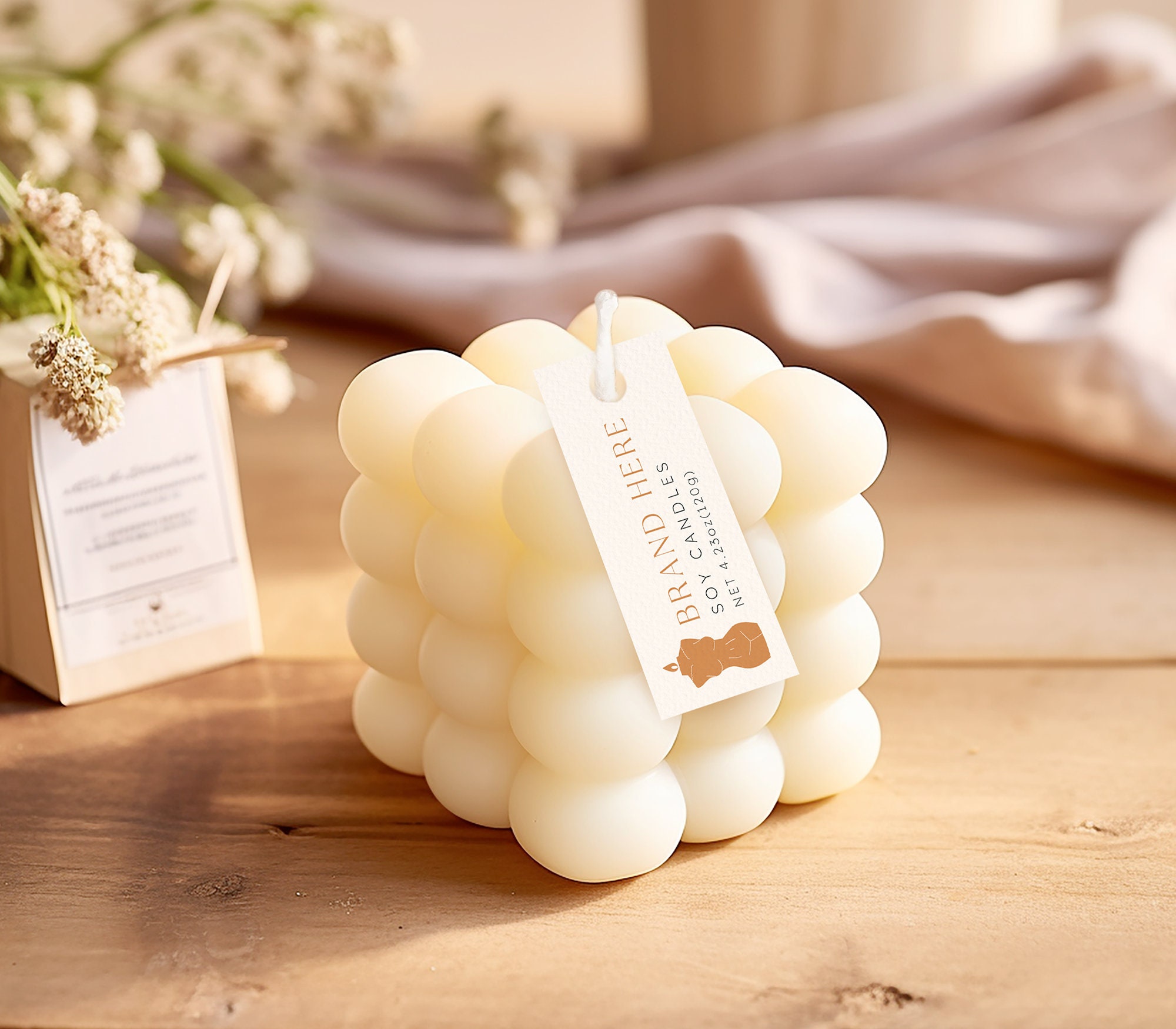 Editable Candle Hang Tag Canva Template Narrow Candle Tags Custom Hang ...