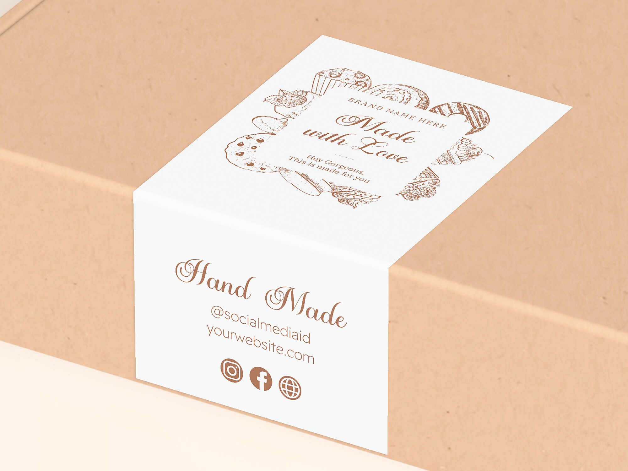 Dessert Box Label Template Canva | Order Packaging Seal Sticker ...