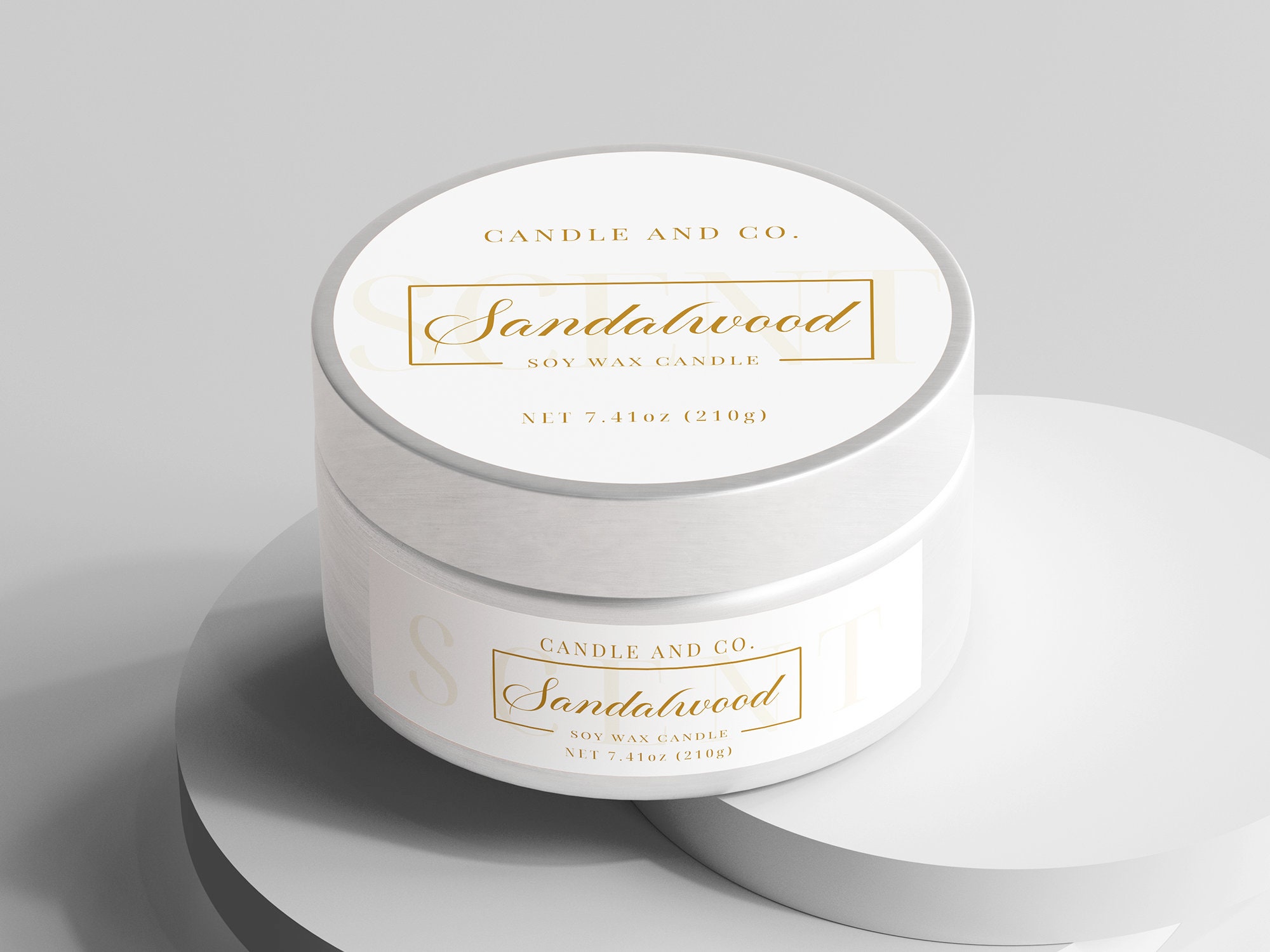 Candle Tin Label Template Luxury Canva | Tin Jar Product Label | Thin ...