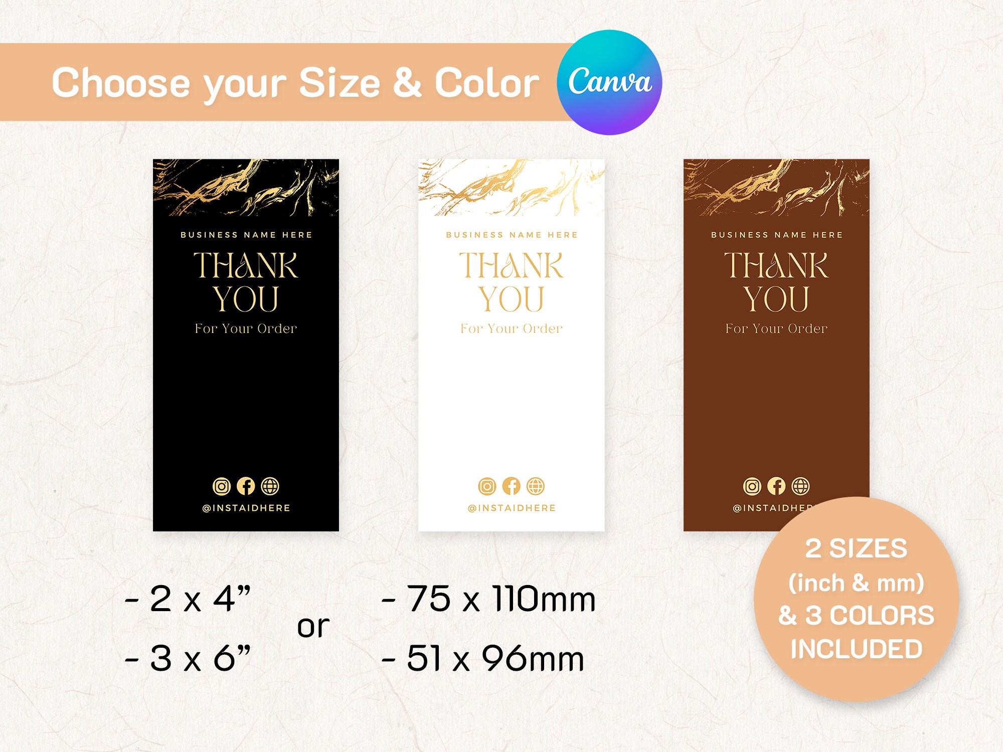 Editable Box Label Template Canva | Order Packaging Label Design ...