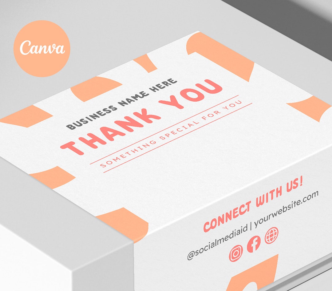 Pink Box Label Template Canva | Groovy Order Packaging Label | Editable ...