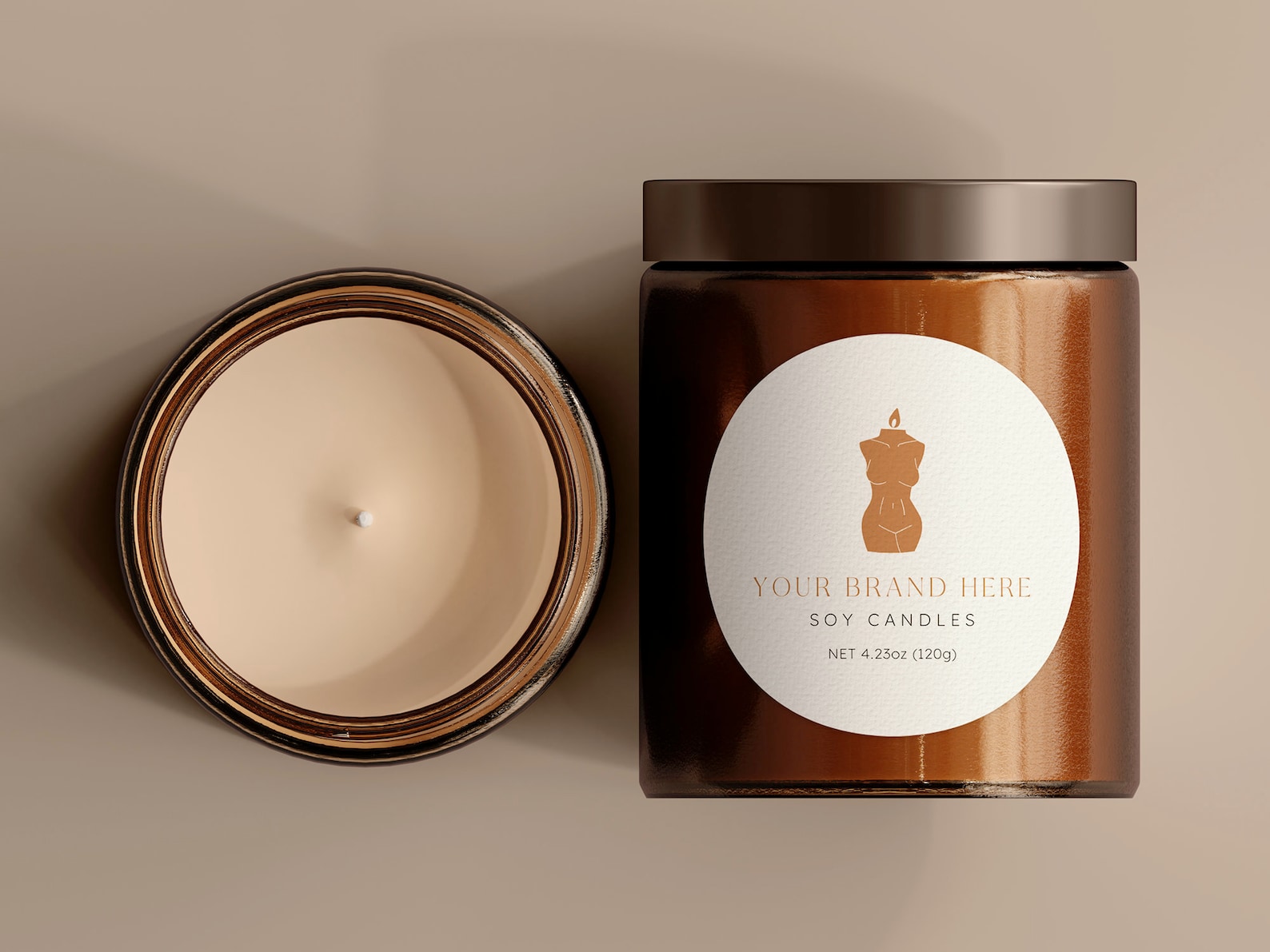 Modern Round Candle Label Template Canva Circular Tin Product Sticker ...