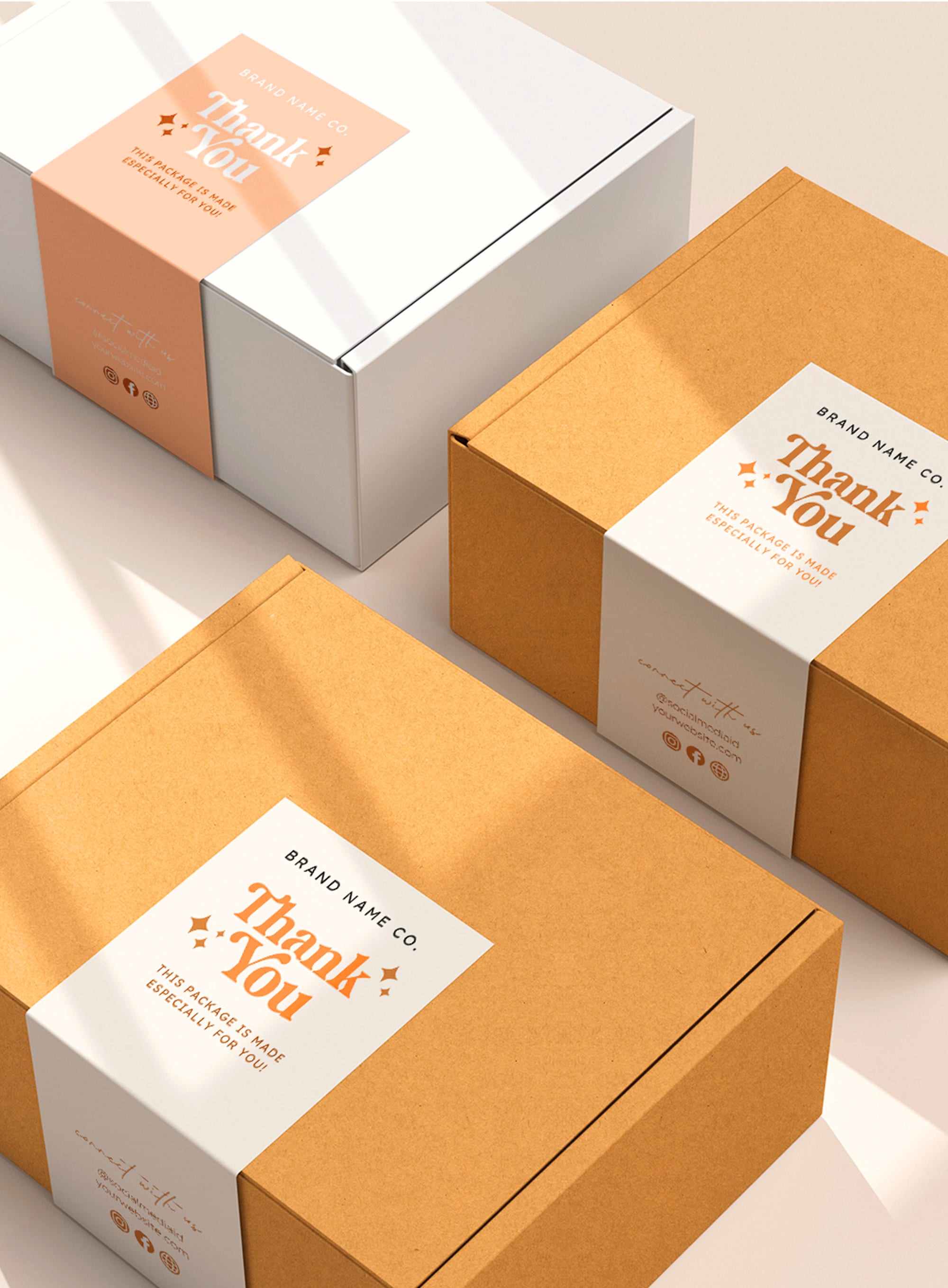 Retro Box Label Template Canva | Order Packaging Seal Sticker ...