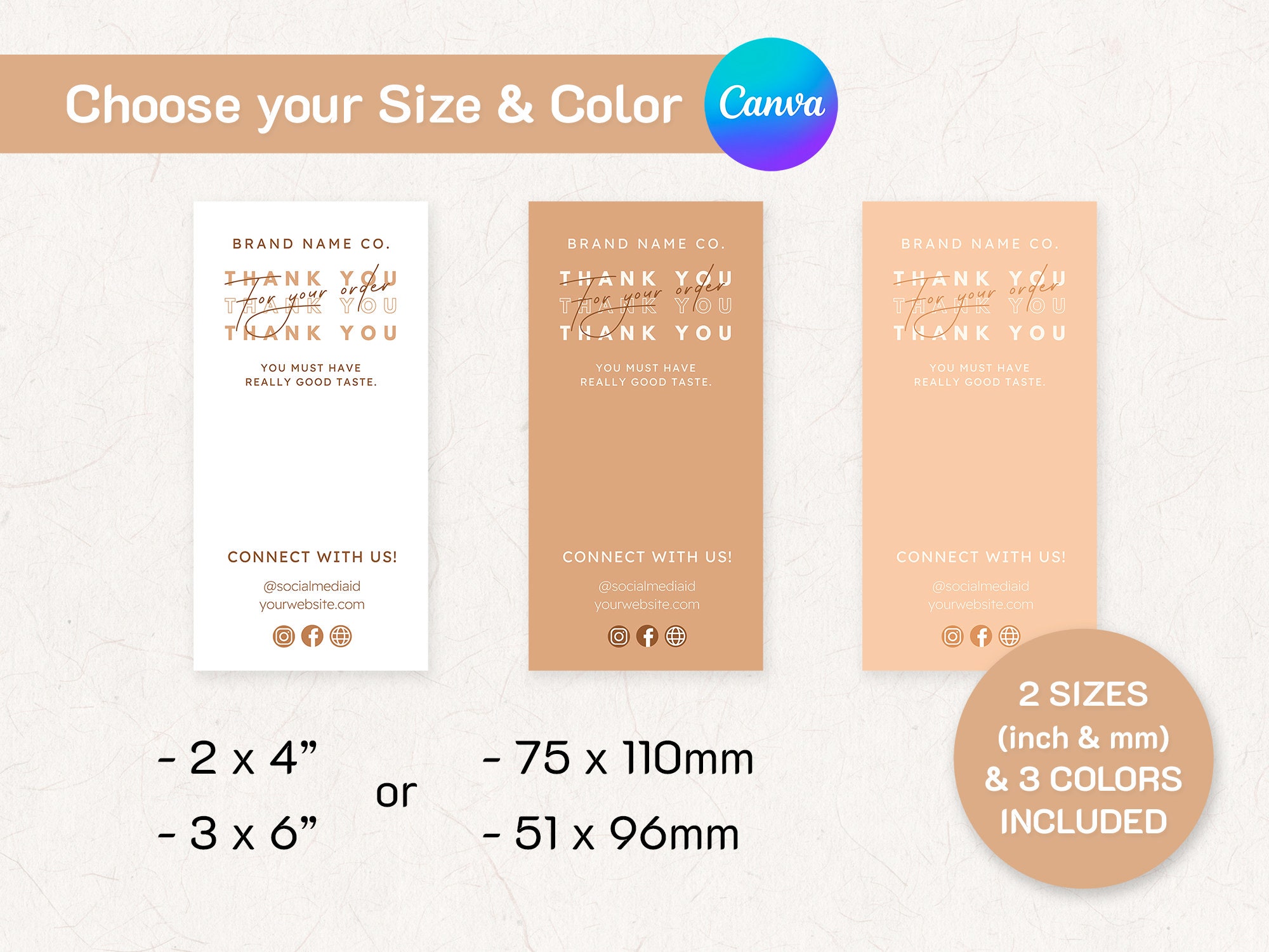 Mailer Box Label Template Canva Order Packaging Seal Sticker - Etsy