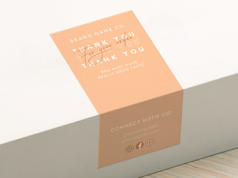 Mailer Box Label Template Canva Order Packaging Seal Sticker Editable ...