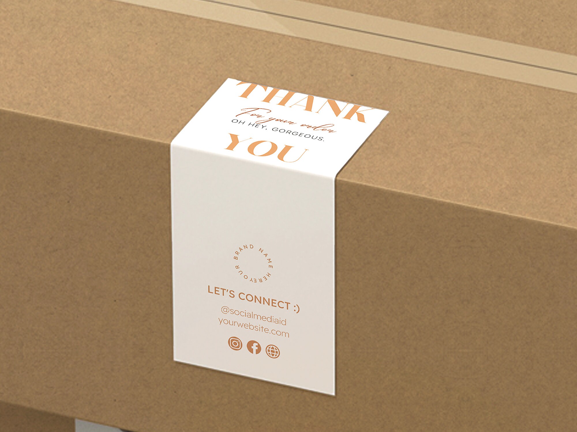 Shipping Box Sticker Template Canva Order Packaging Seal - Etsy