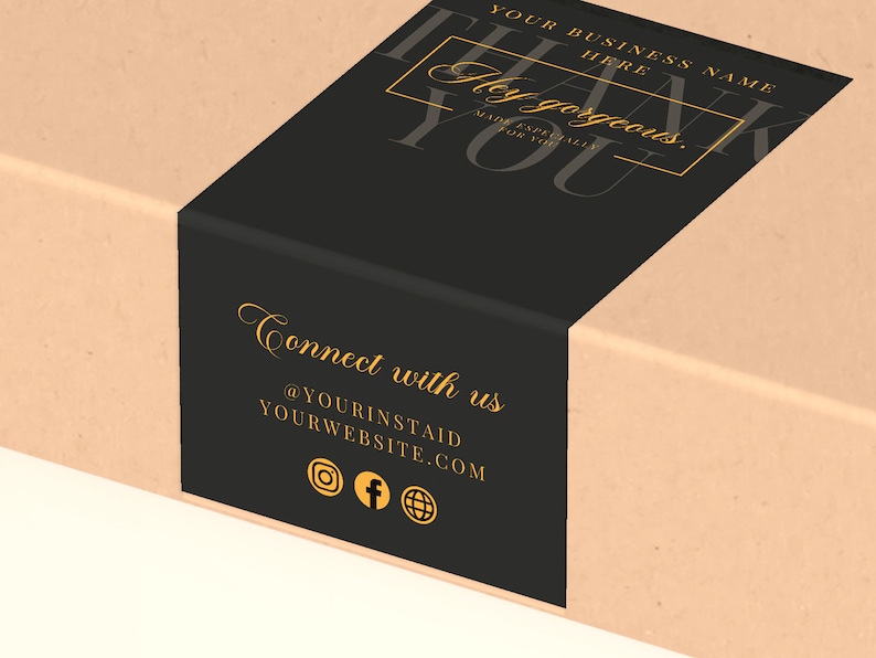 Box Label Template Canva Order Packaging Seal Editable - Etsy