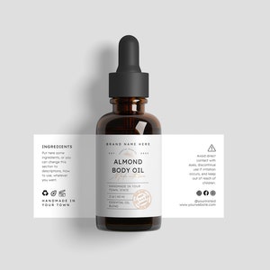 Essential Oil Bottle Label Template Canva | Facial Oil Label Design ...