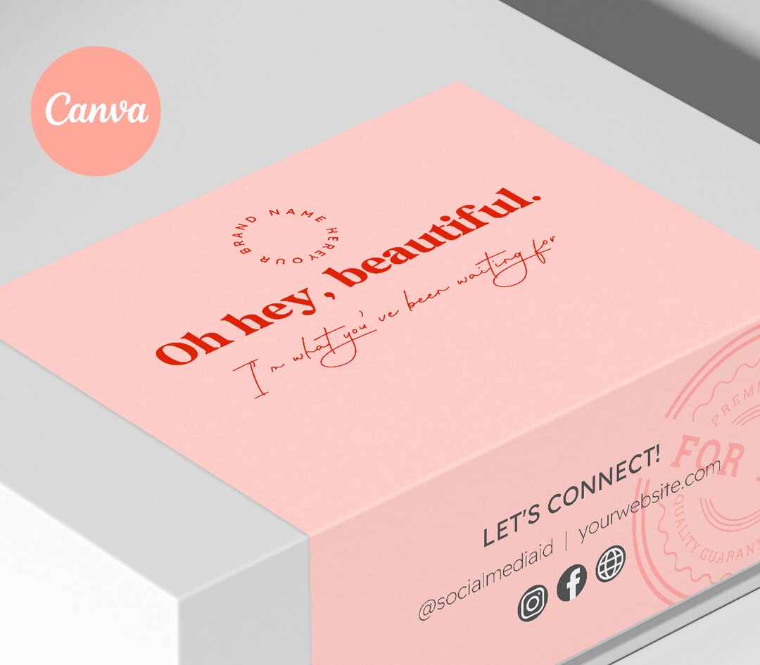 Carton Box Label Template Canva | Order Packaging Sticker | Editable ...
