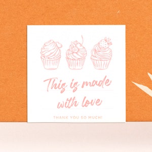 Cupcake Box Sticker Template Canva | Bakery Order Packaging Box Label ...