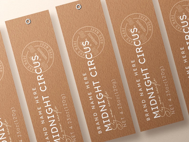 Thin Candle Tags Canva Template | Narrow Candle Hang Tag | Custom Hang ...