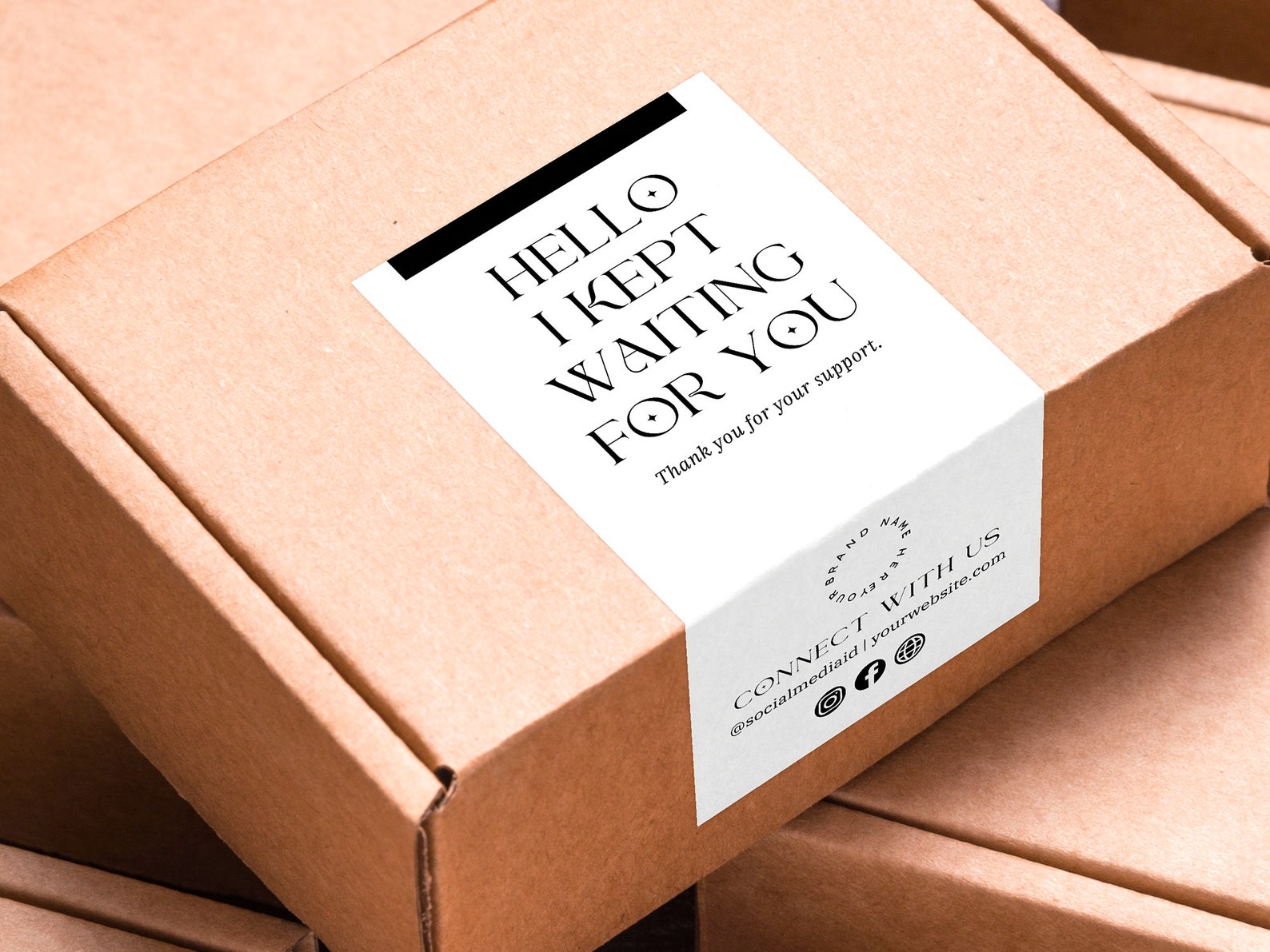 Personalised Box Seal Sticker Template Canva | Parcel Box Label | Order ...