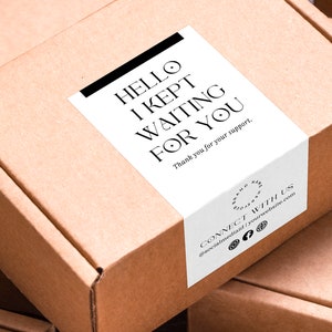 Personalised Box Seal Sticker Template Canva | Parcel Box Label | Order ...