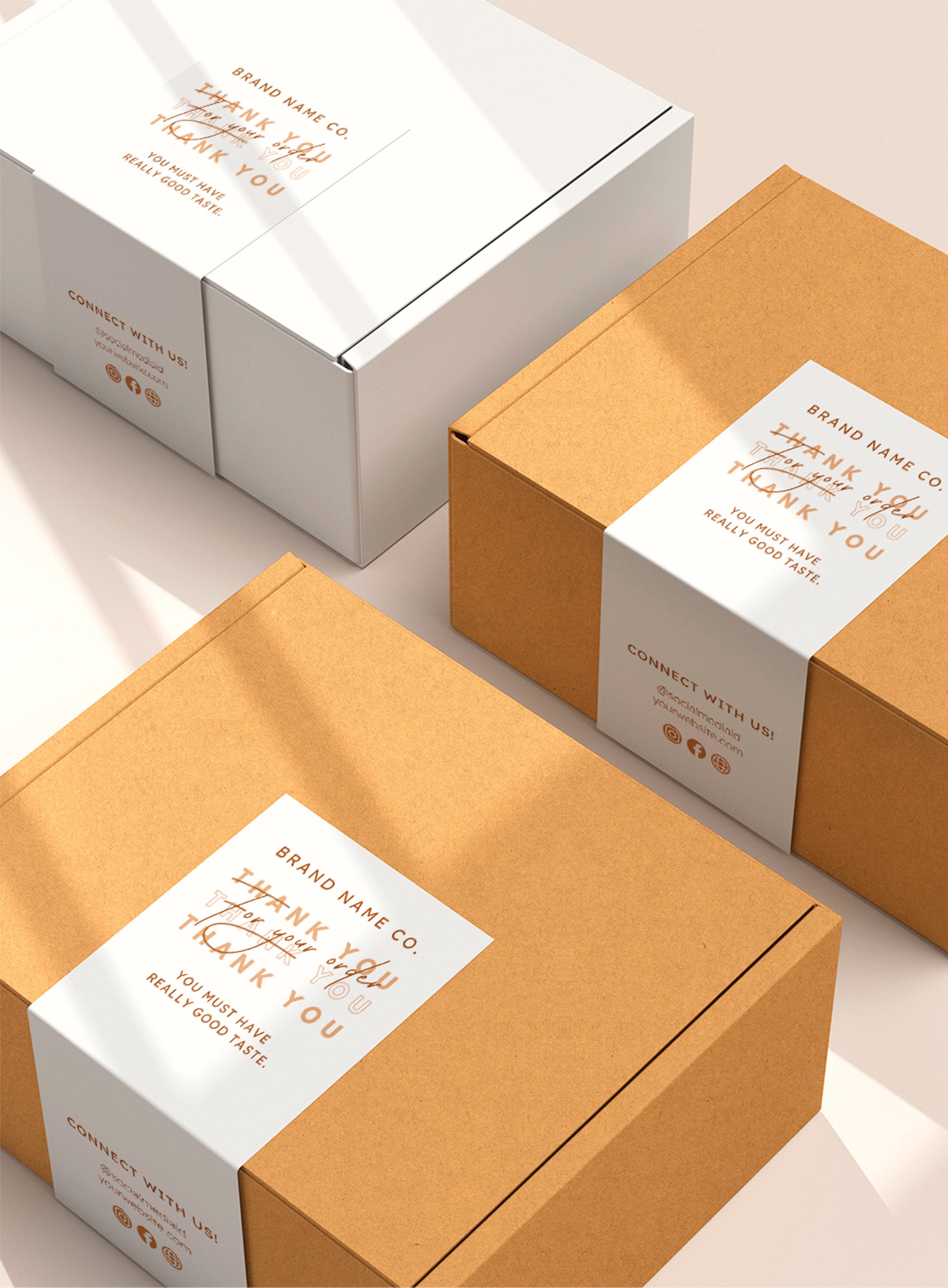 Mailer Box Label Template Canva | Order Packaging Seal Sticker ...