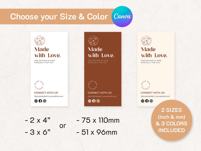 Cookie Box Label Template Canva | Order Packaging Seal Sticker ...