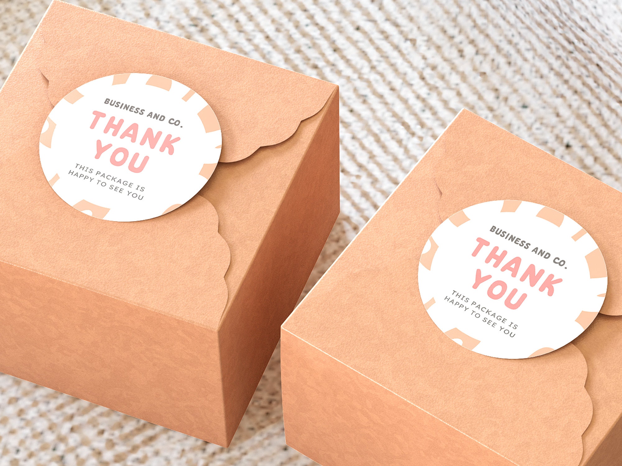 Packaging Thank You Sticker Template Canva | Editable Small Business ...