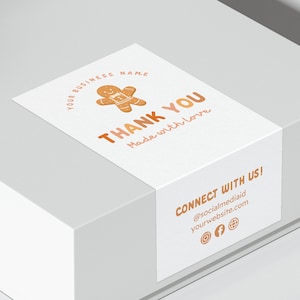 Editable Cookie Box Labels Template Canva | Bakery Order Packaging Seal ...