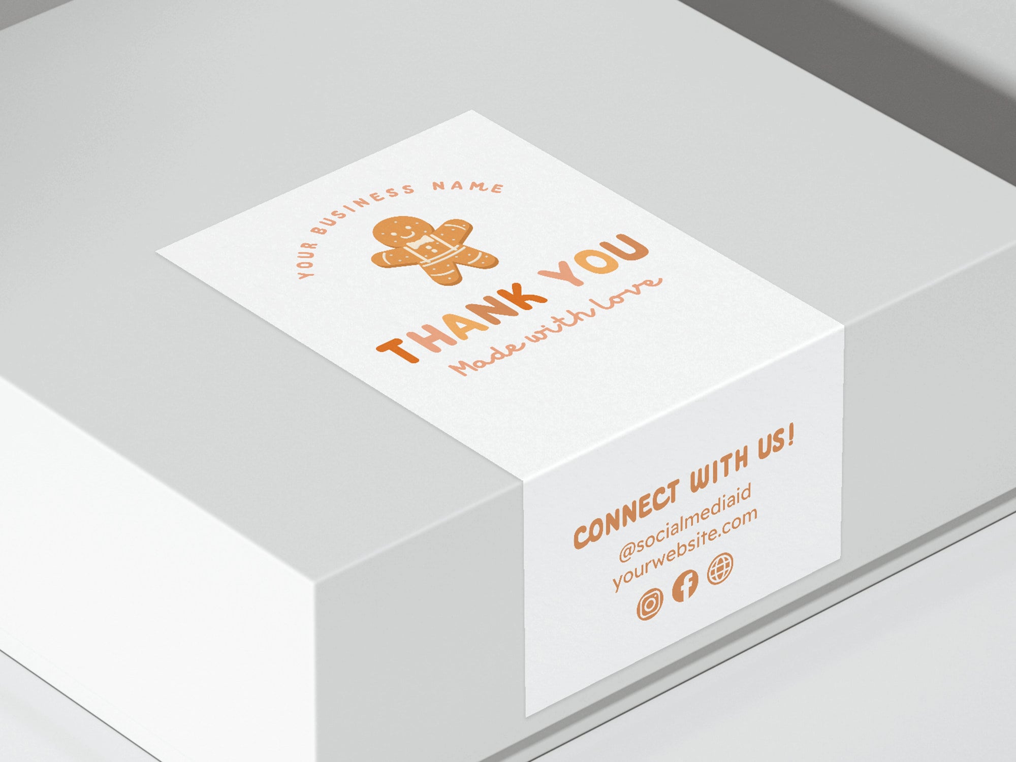 Editable Cookie Box Labels Template Canva Bakery Order Packaging Seal ...