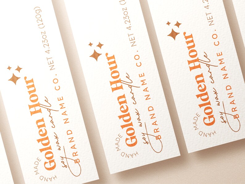 Thin Candle Hang Tags Template Canva Skinny Retro Candle Tag Narrow ...