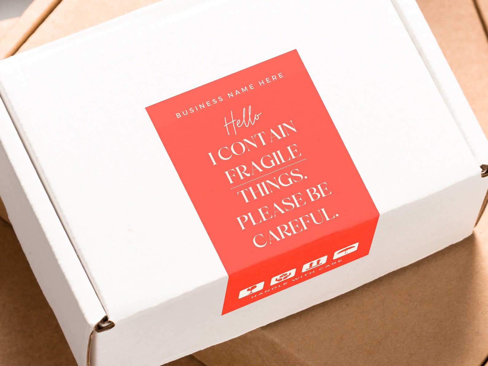 Fragile Label Template Canva Handle With Care Sticker Template Editable ...