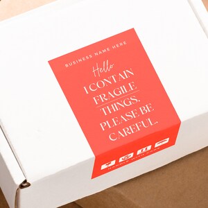 Fragile Label Template Canva | Handle With Care Sticker Template ...