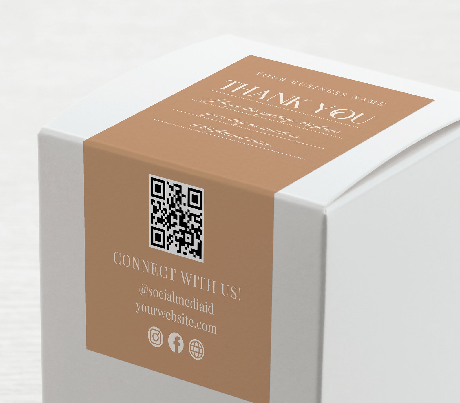 QR Code Box Label Template Canva Custom Packaging Box Seal - Etsy Canada