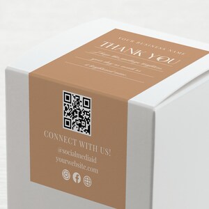 QR Code Box Label Template Canva | Custom Packaging Box Seal | Shipping ...