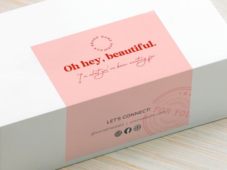 Carton Box Label Template Canva Order Packaging Sticker - Etsy