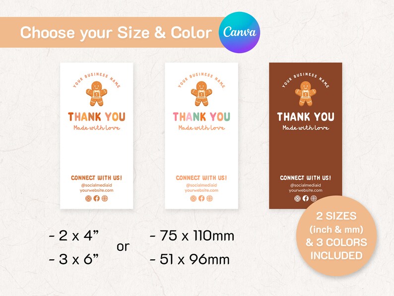 Editable Cookie Box Labels Template Canva Bakery Order Packaging Seal ...