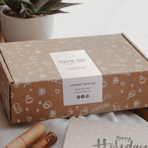 Box Label Template Canva | Order Packaging Seal Sticker | Editable ...