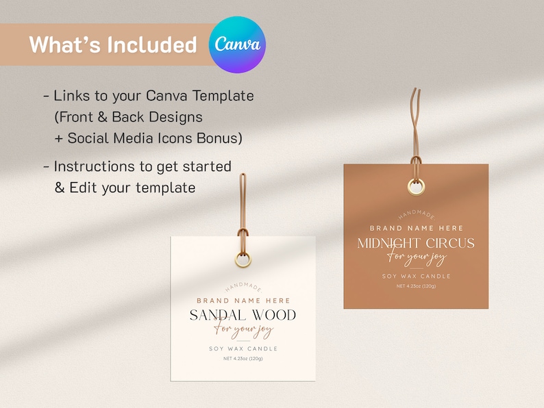 Candle Hang Tag Template Canva | Printable, Editable | Product Tags ...