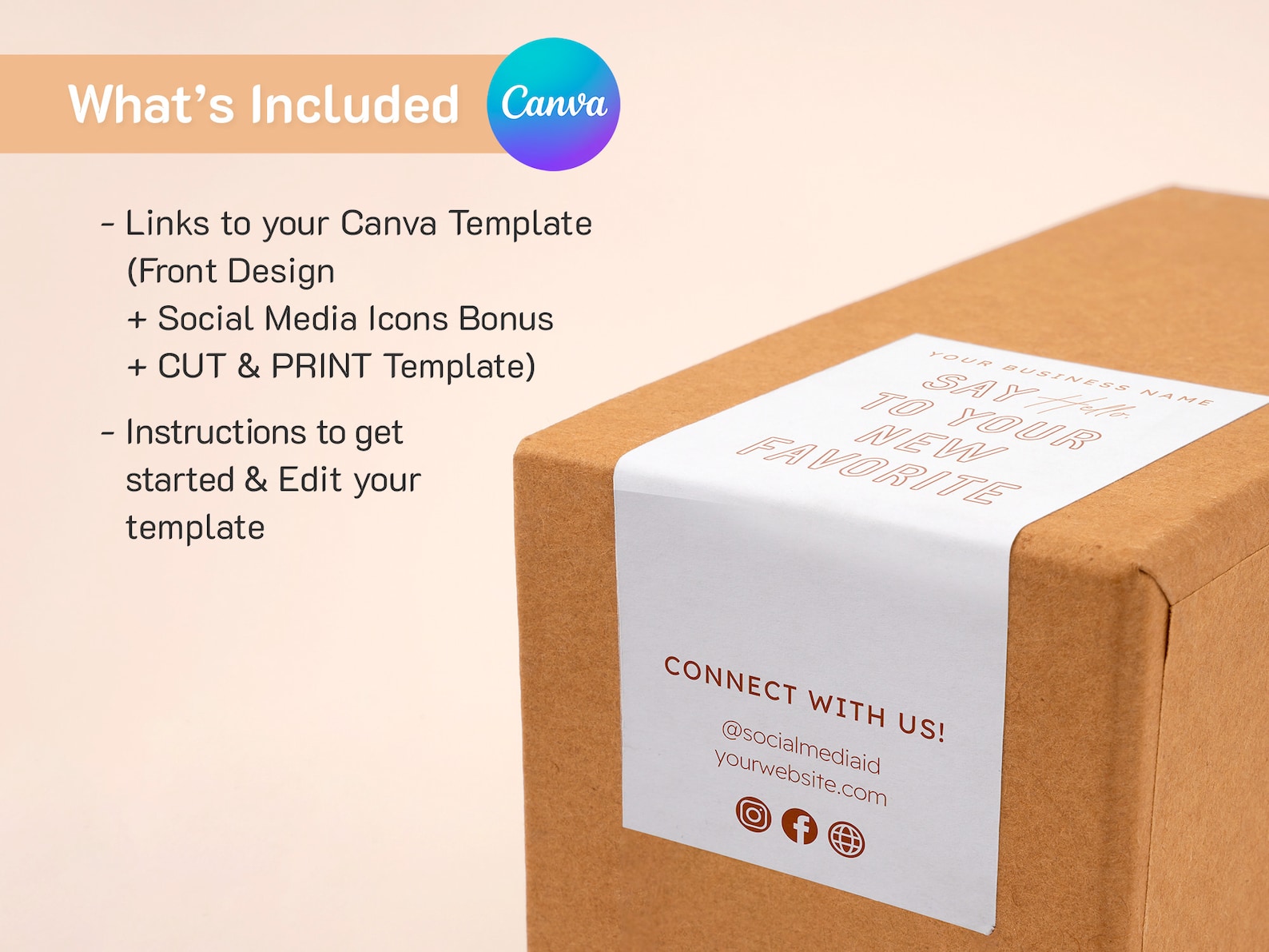 Editable Box Label Template Canva | Shipping Box Label | Printable ...