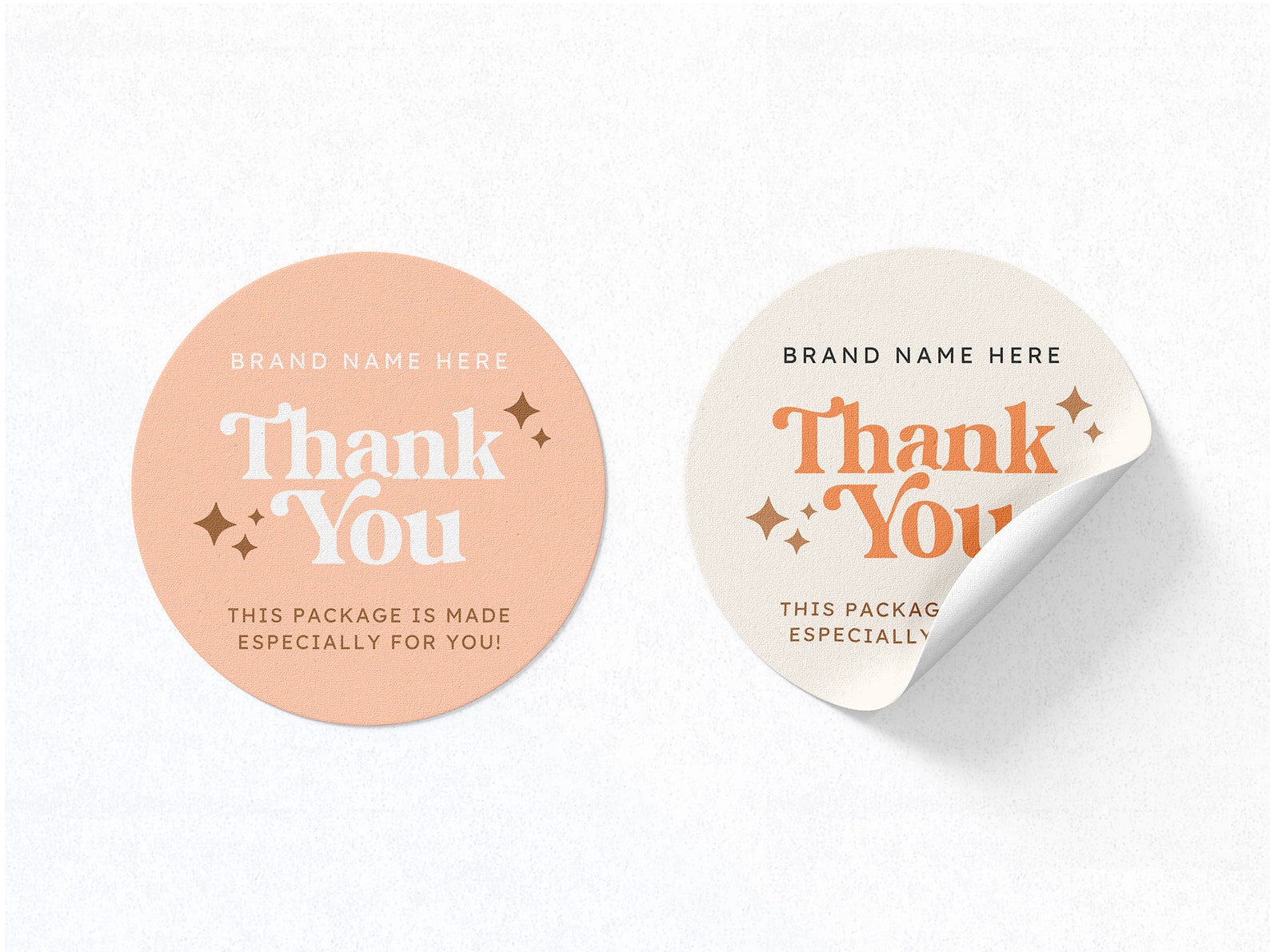 Retro Thank You Sticker Template Canva for Small Business | Tissue ...